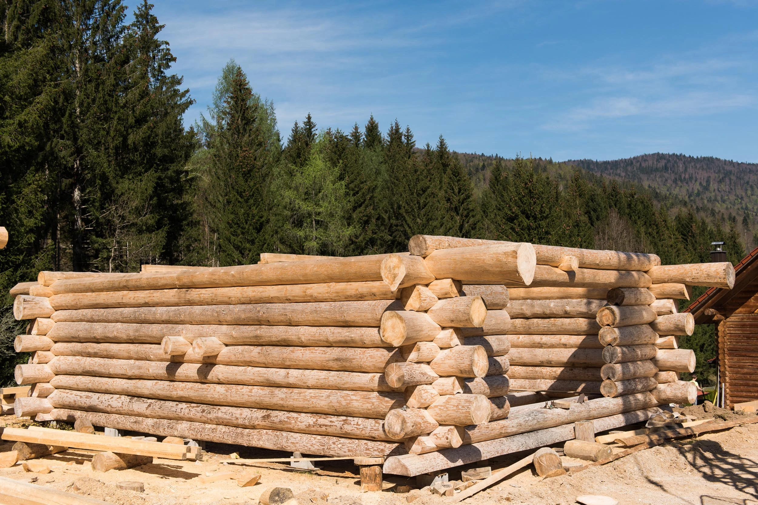 Potek gradnje masivne lesene hiše • Natural Log House